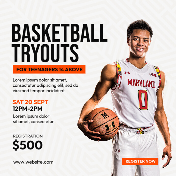 basketball tryouts poster design Template | PosterMyWall