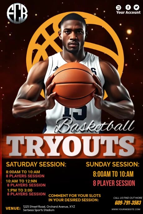 Copy of Basketball Tryouts Session | PosterMyWall