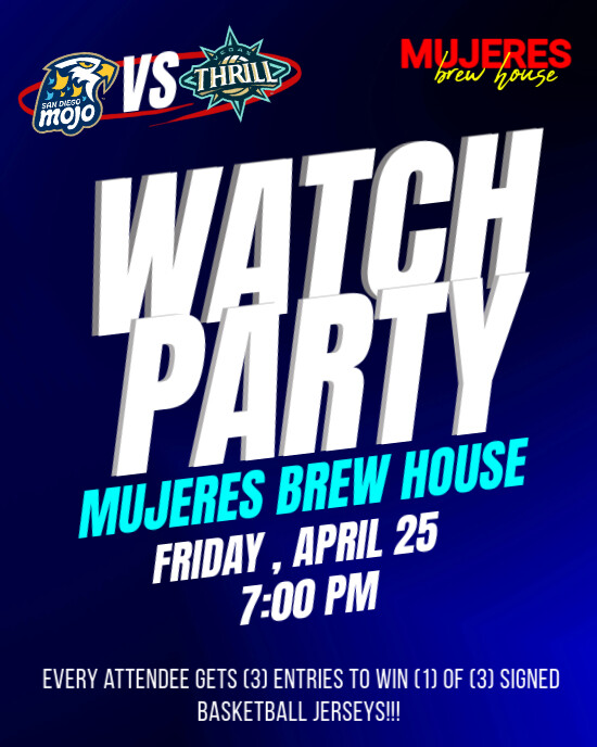 Copy of Basketball Watch Party : San Diego Mojo Vs Thrill Instagram ...