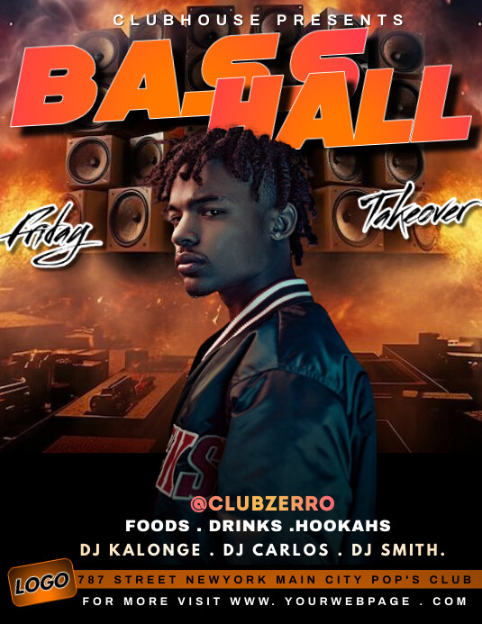 Copy of Basshall, music concert, dj club party | PosterMyWall