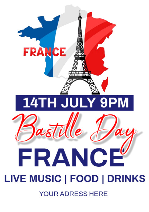 Bastille Day A4 Template | PosterMyWall