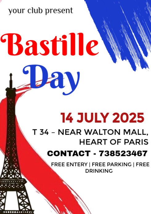 Bastille Day A4 Template | PosterMyWall