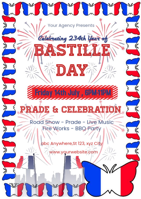 Bastille Day France Template | PosterMyWall