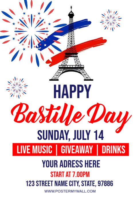 Bastille Day Post A4 Template | PosterMyWall