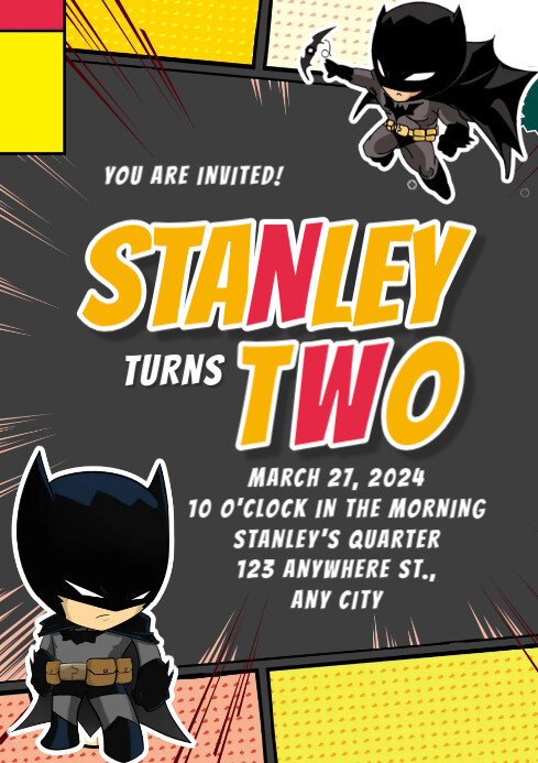 Batman - Birthday Invitation Template | PosterMyWall