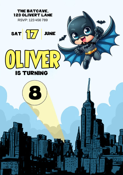 batman birthday invitation Template | PosterMyWall