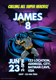 Batman Birthday Party Invitation Design Template | PosterMyWall