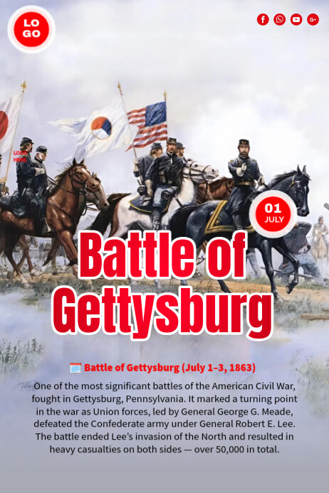 Battle of Gettysburg Template | PosterMyWall