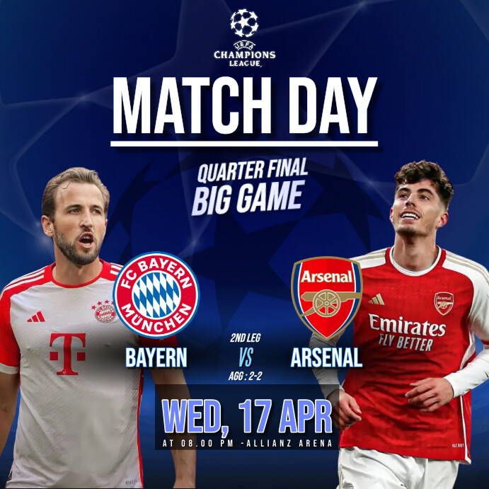 BAYERN MUNCHEN VS ARSENAL Template | PosterMyWall