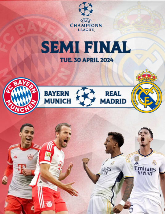 Copy of Bayern vs real madrid uefa champions league | PosterMyWall