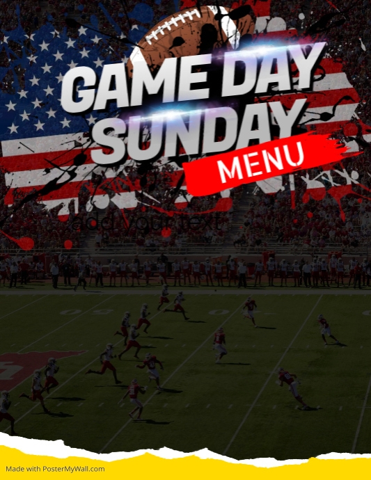 Copy of Game Day Sunday Menu Flyer | PosterMyWall
