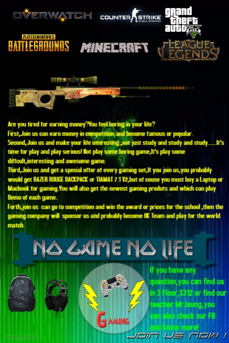 Gaming Club | PosterMyWall