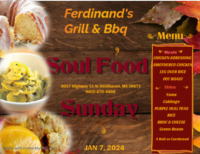 Copy of Soul Food Dinner Flyer | PosterMyWall