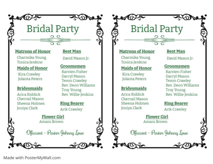 wedding program flyer template (4) | PosterMyWall