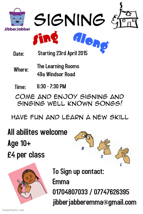 Signing sing along | PosterMyWall