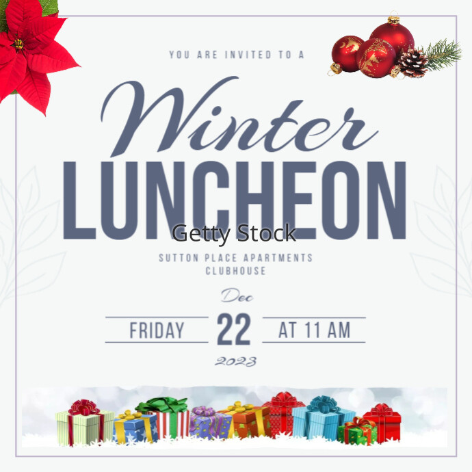 White & Blue Winter Brunch Invitation | PosterMyWall
