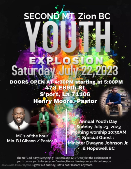 Copy of Youth Explossion Church Flyer | PosterMyWall