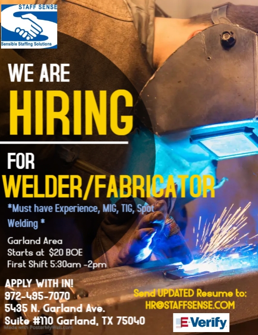 welders hiring flyer design template | PosterMyWall