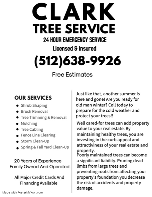 Copy of Tree Services Flyer Poster | PosterMyWall