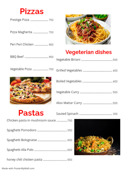 FOOD MENU A1 TEMPLATE.C (3) | PosterMyWall