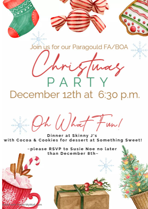 Colorful Christmas Party Invitation Card | PosterMyWall