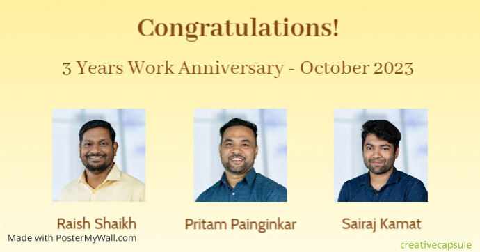 3 Years Work Anniversary (6) | PosterMyWall