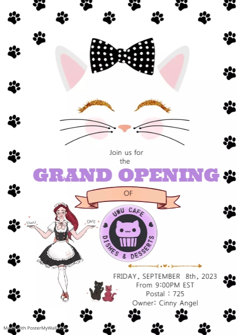 Cat birthday party invitation | PosterMyWall