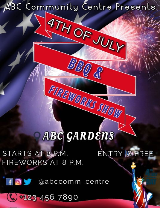 Copy of BBQ & Fireworks Show 4th of July Ad Design | PosterMyWall