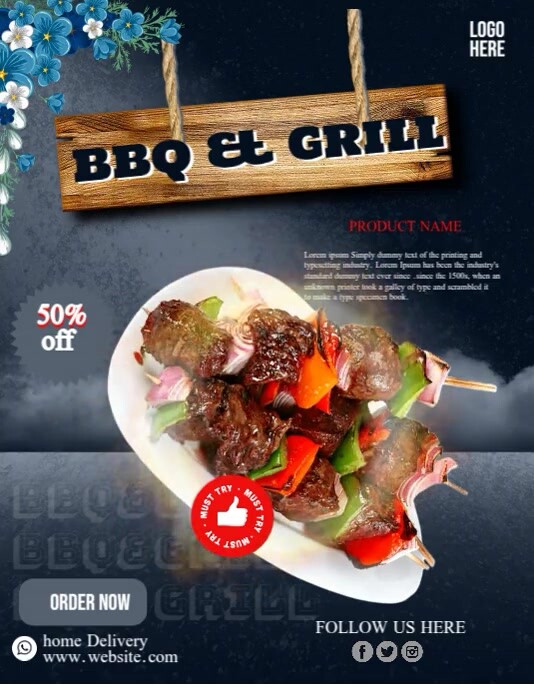 BBQ & Grill Video Templat | PosterMyWall