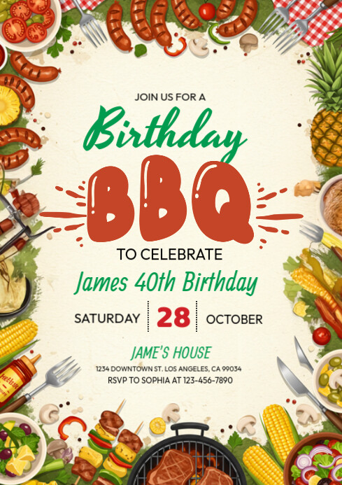 Copy of BBQ Birthday Party flyer | PosterMyWall