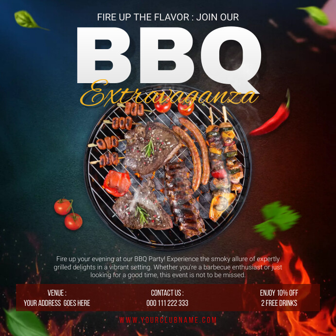 BBQ Extravaganza Social Media Post Template | PosterMyWall