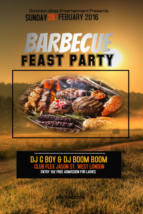 BBQ FEAST PARTY Template | PosterMyWall