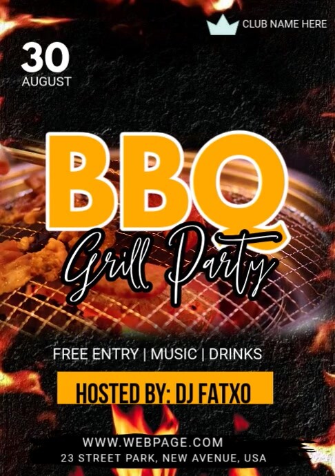 Bbq Grill Party A4 Template | PosterMyWall