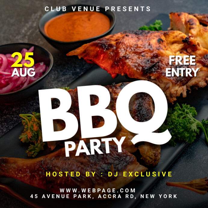 BBQ grill party Template | PosterMyWall