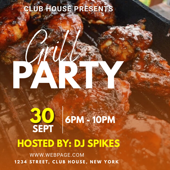 BBQ grill party Template | PosterMyWall