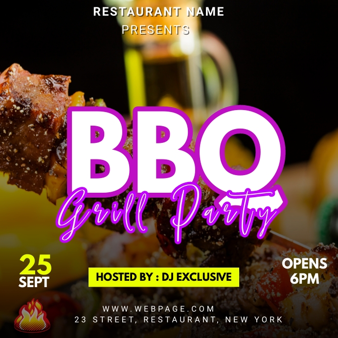 BBQ grill party Template | PosterMyWall