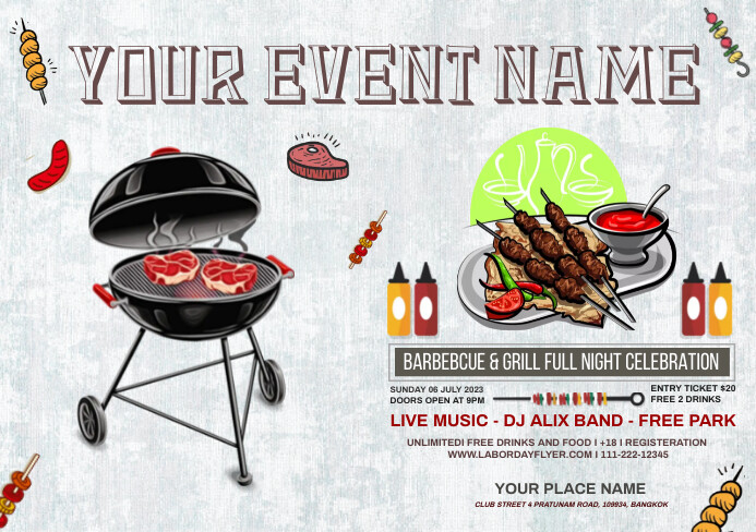 bbq grill party template | PosterMyWall