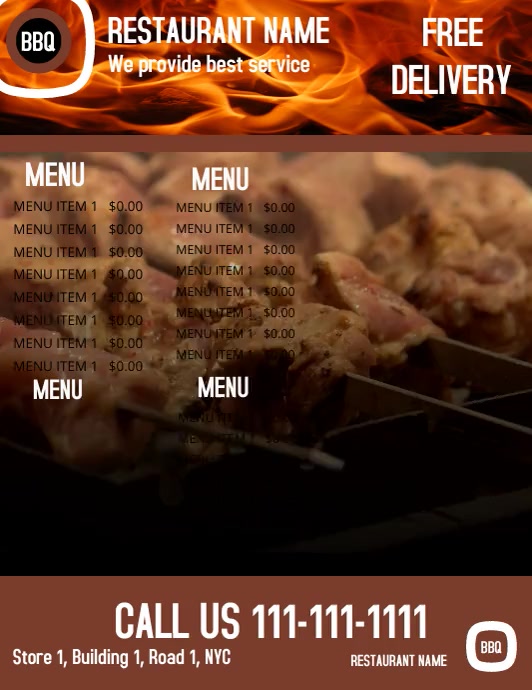 BBQ KEBAB Template | PosterMyWall