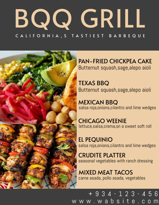 Plantilla de BBQ Menu Flyer | PosterMyWall