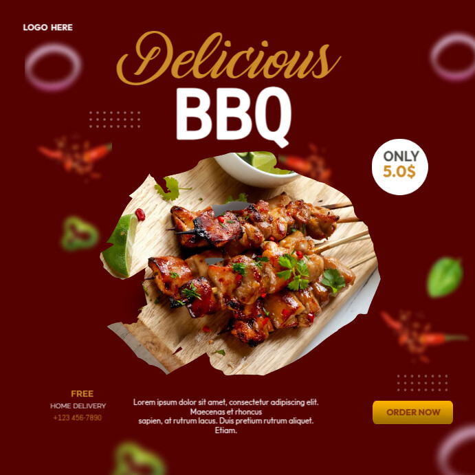 BBQ Menu Instagram Post Template | PosterMyWall