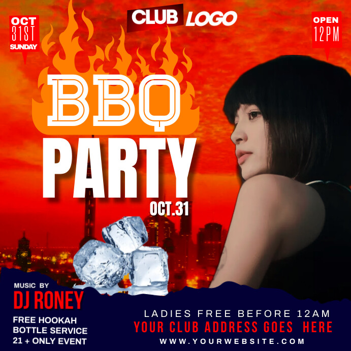 bbq night party/chicken party Template | PosterMyWall