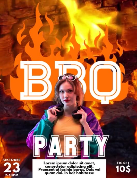bbq night party Template | PosterMyWall