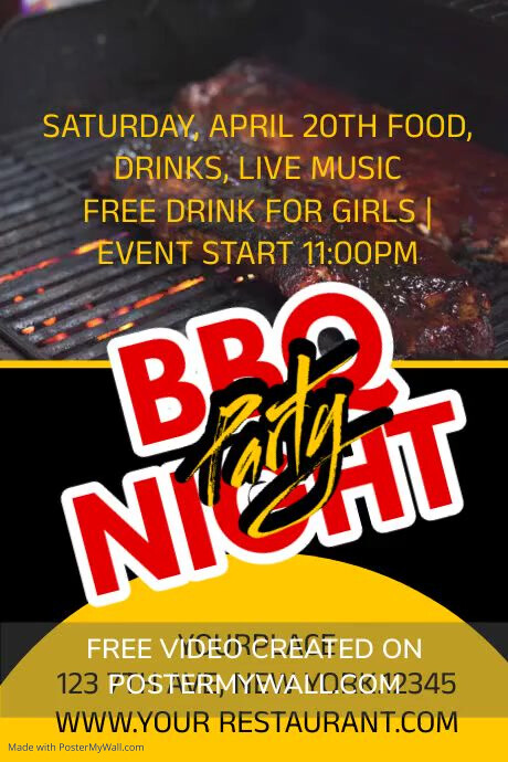 BBQ NIGHT PARTY FLYERS Templat | PosterMyWall