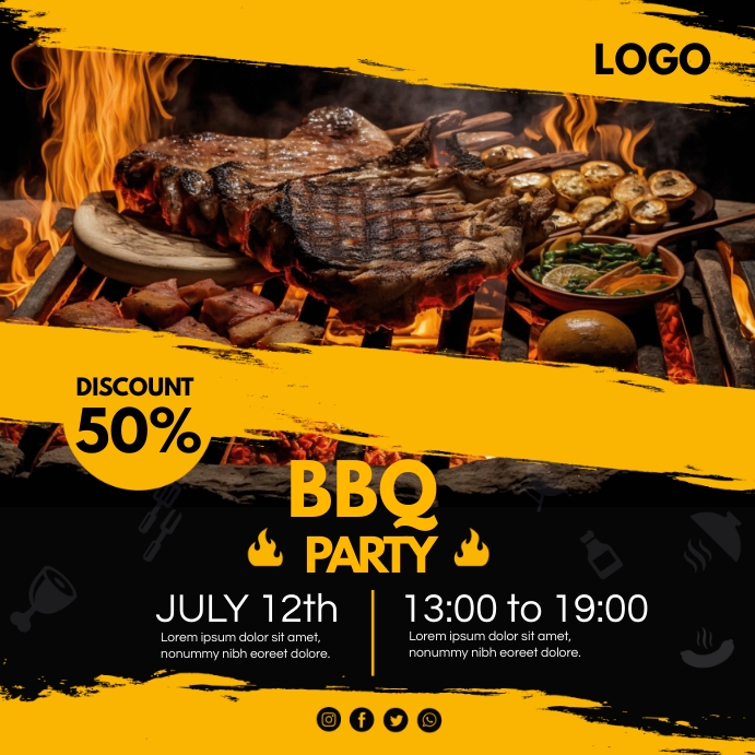 BBQ PARTY Template | PosterMyWall