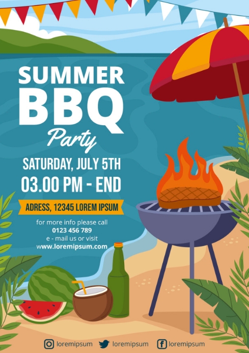 BBQ PARTY Template | PosterMyWall