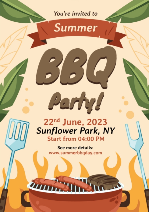 BBQ PARTY Template | PosterMyWall