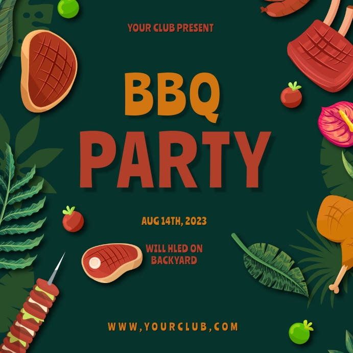 BBQ PARTY Template | PosterMyWall
