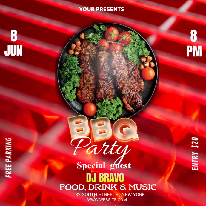 BBQ party Template | PosterMyWall