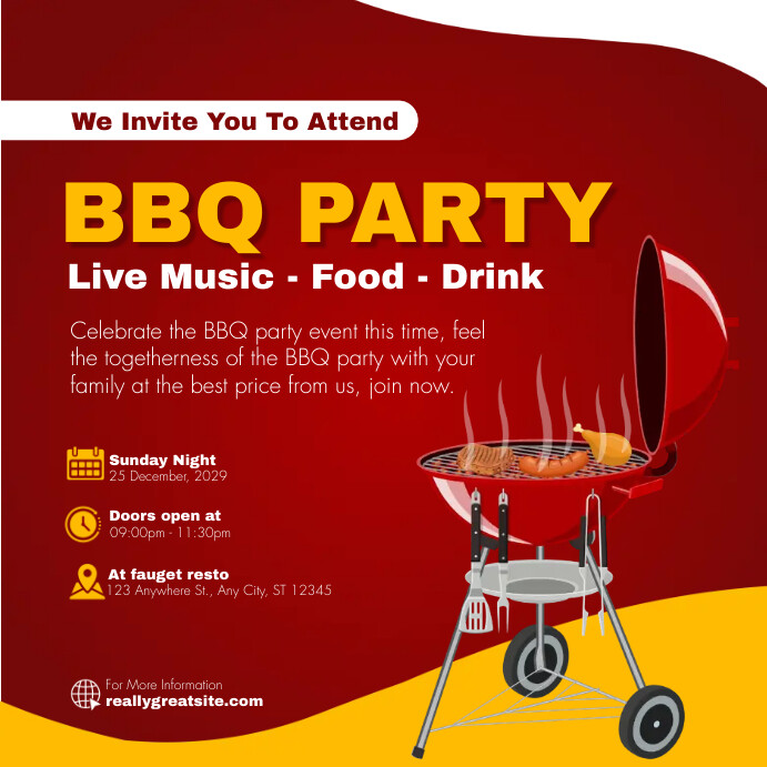 BBQ PARTY EVENT TEMPLATE | PosterMyWall
