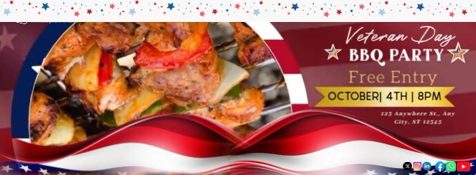Bbq party Facebook Cover Photo Template | PosterMyWall